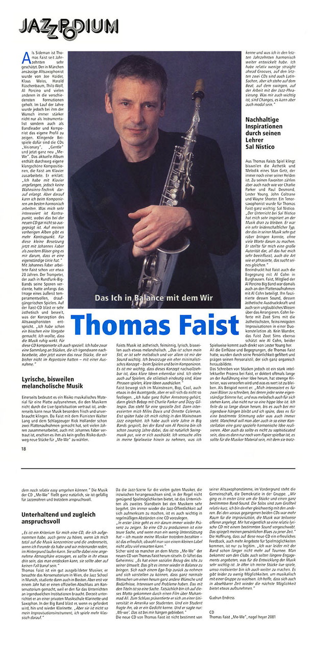 Thomas Faist | Saxophones, Clarinet, Flute | Composer